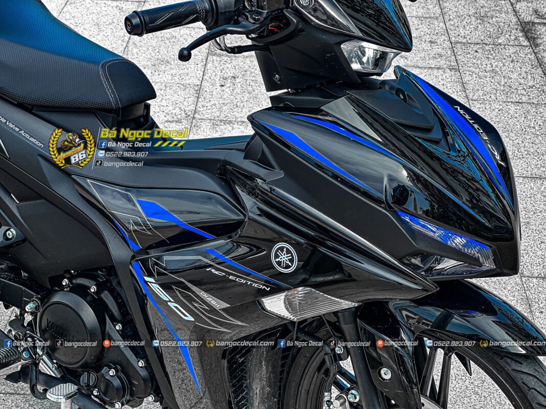 TEM DÁN XE EXCITER 155 – THIẾT KẾ RC ZIN ĐEN XANH 1 - Bá Ngọc Decal