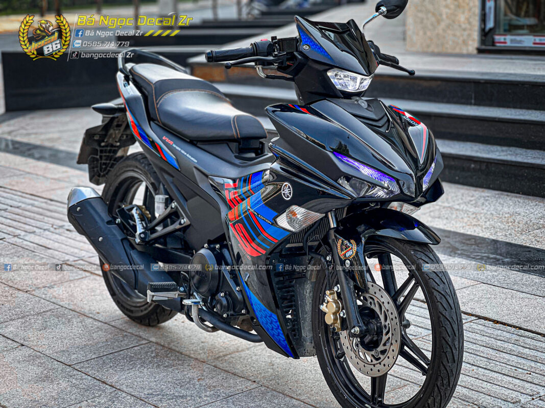 TEM DÁN XE EXCITER 155 – THIẾT KẾ ZIN ĐEN XANH - Bá Ngọc Decal