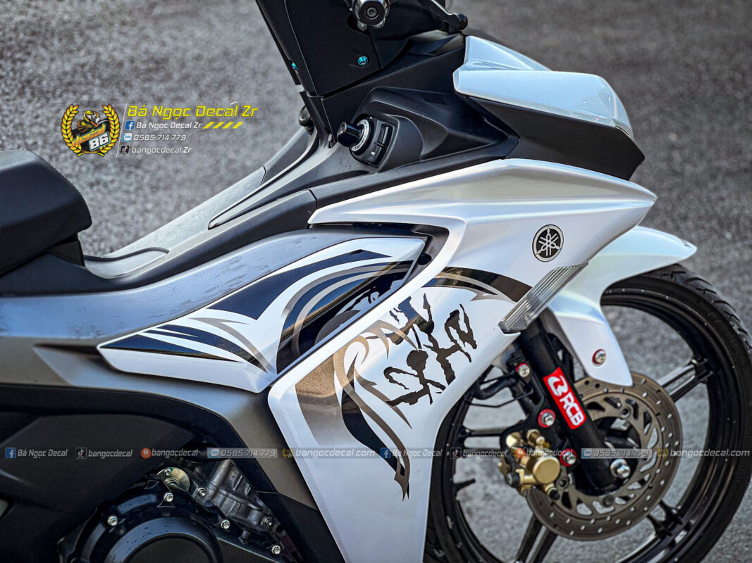 TEM DÁN XE EXCITER 155 – THIẾT KẾ NƯỚC TRẮNG NGỌC TRAI - Bá Ngọc Decal