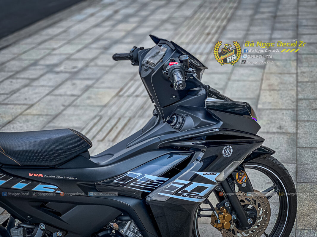 TEM DÁN XE EXCITER 155 - THIẾT KẾ ĐEN TRẮNG - Bá Ngọc Decal